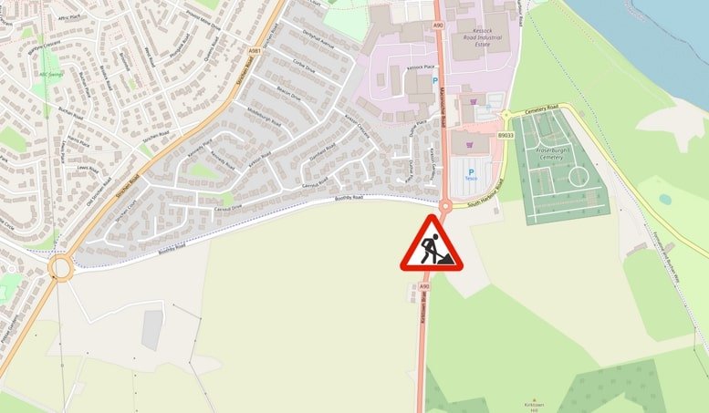 Fraserburgh roadworks Kirktown brae A90 | Aberdeenshire roadworks