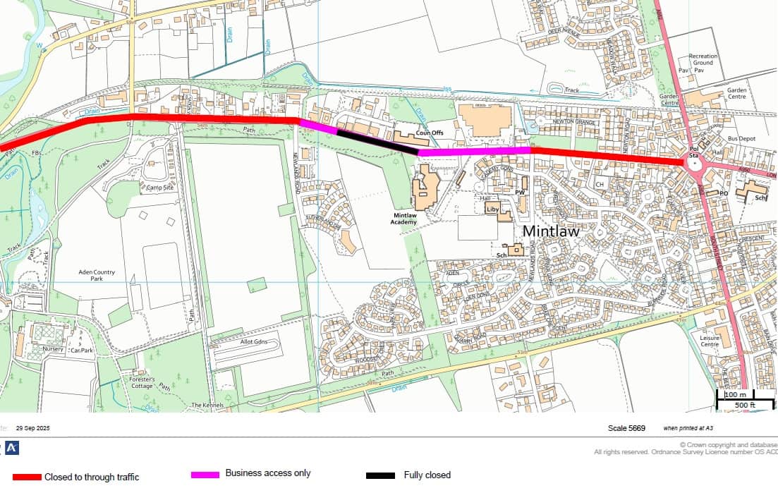 New A950 Station Road Closure Mintlaw | Mintlaw, Peterhead
